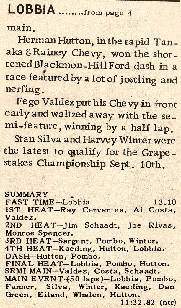 Legends Of San Jose Speedway - 1965 KEARNEY BOWL & CLOVIS RACING WHEELS ...